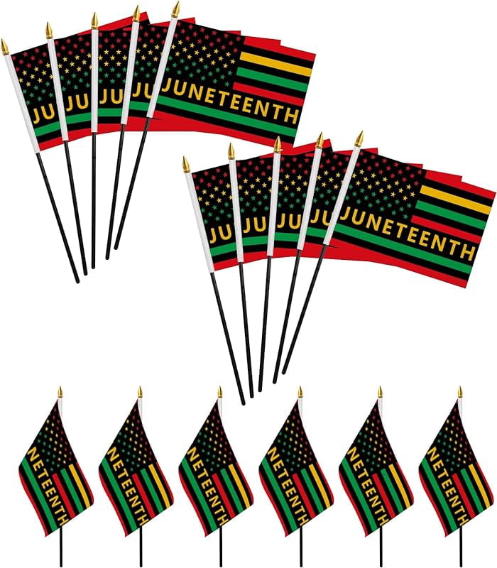 Decoraciones para el 15 de junio: 12 banderines portátiles con palo ...
