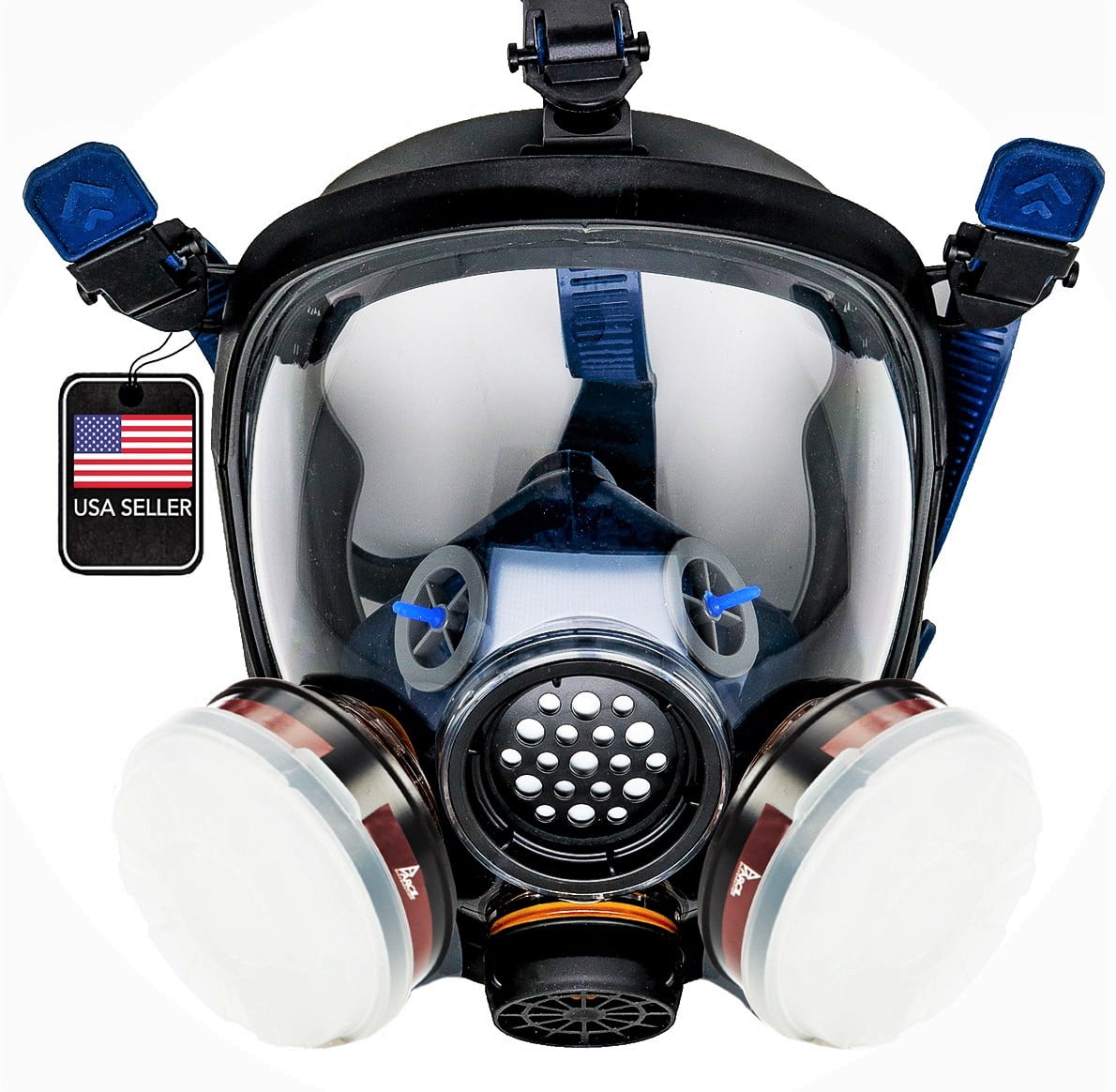 Parcil Safety PT-100 Organic Vapor Full Face Respirator Gas Mask - Dual ...
