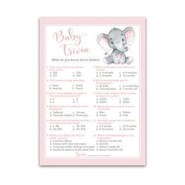 Celebrity Name Game Floral Roses Girl Baby Shower Game, 20-Pack ...