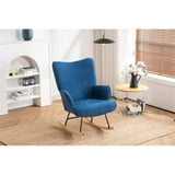 Contemporary Modern Style Rocking Chair-Fabric Accent Chair-Blue ...