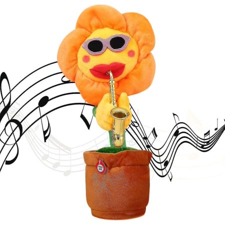Sunflower Plush Plush Toy Electric Saxophone Dancing Singing Children's ...