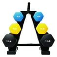 BalanceFrom Multi-Weight Dumbbell Set with Stand (5lbs, 8lbs, 12lbs ...