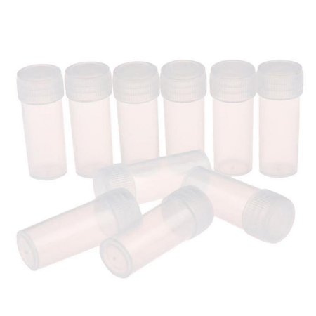 100pcs 5ml Plastic Test Tubes Screw Cap Bottles For School Chemistry ...