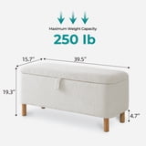 39.5" Boucle Storage Ottoman Bench for Living Room Bedroom Foot Rest ...