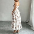 Avrnliq Womens Red Floral Maxi Dress Square Neck Sleeveless A-Line 4 ...
