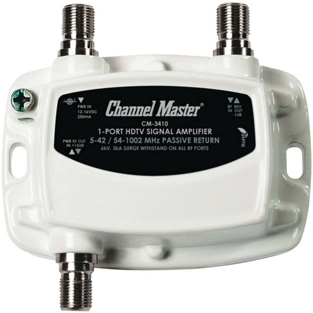 Channel Master CM-3410 1-Port In-Line RF Signal Distribution Amplifier ...