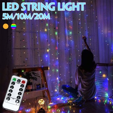 300 LED Fairy Curtain String Fairy Light USB String Hanging Lights With ...