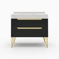 "DEXTRUS 35.4"" Black Single Wall Mount Bathroom Vanity Set with Large ...