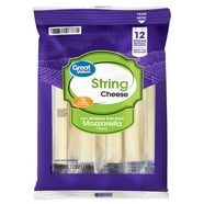 Great Value Light Mozzarella String Cheese, 10 oz Bag, 12 Count ...