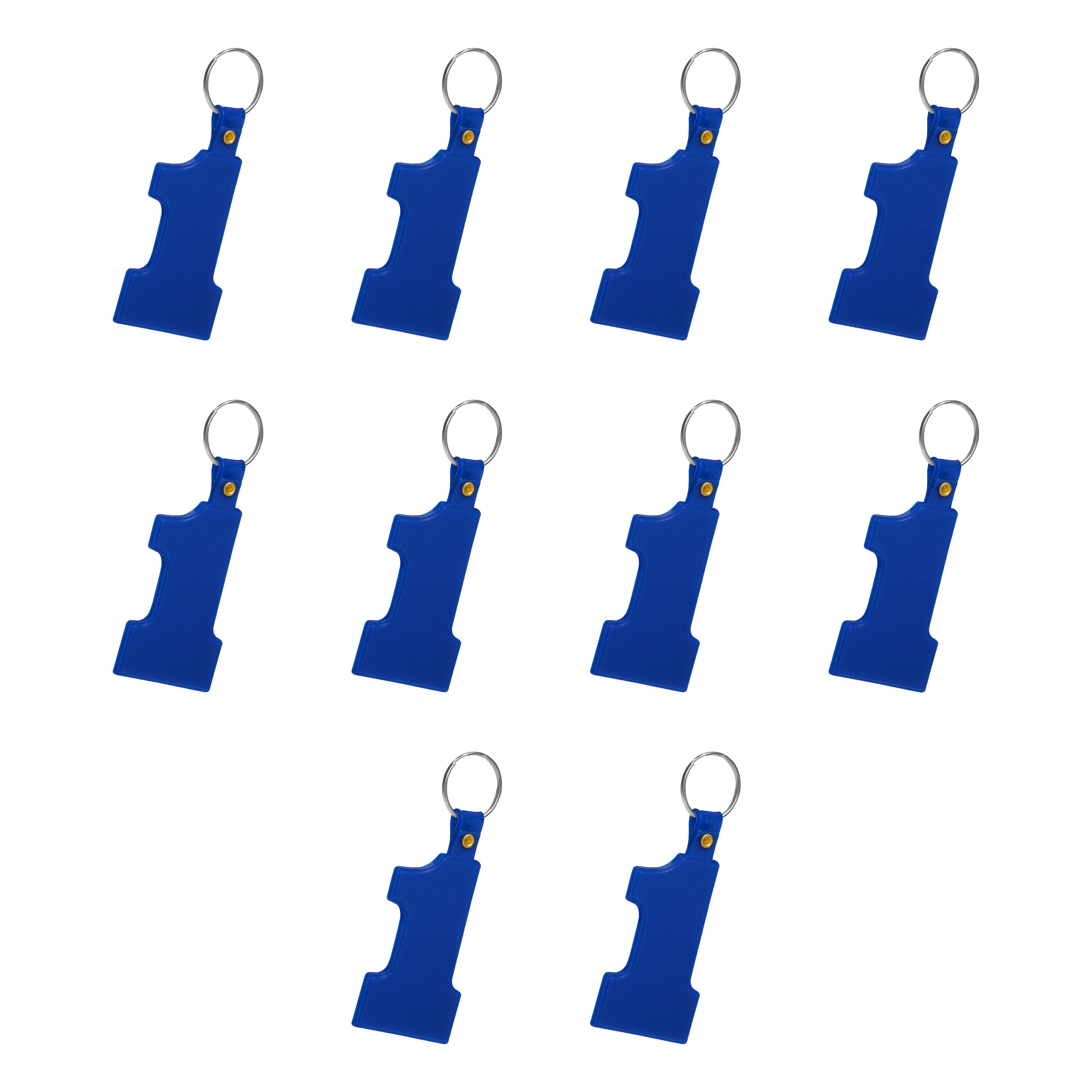 10 Number 1 Soft Plastic Keychains Pack - Flexible, Durable Key ring ...