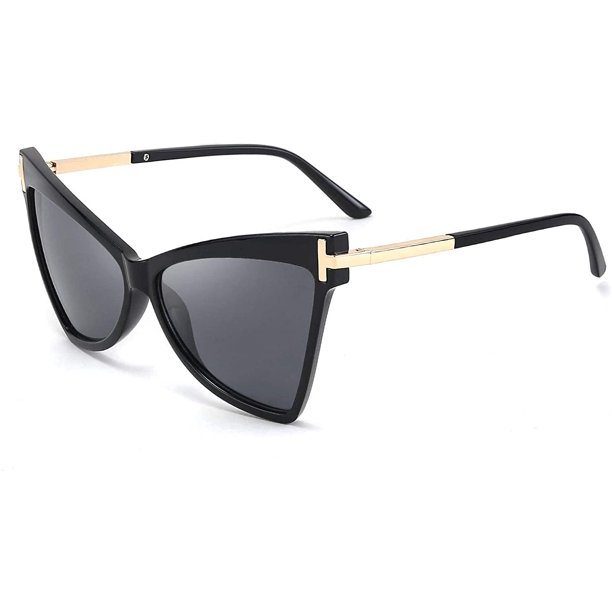 FEISEDY Fashion Women Cateye Sunglasses Retro Oversized Cat Eye Shades ...