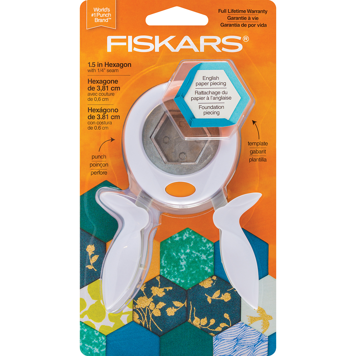 Fiskars 174020 1.5 in. Hexagon Fiskars Squeeze Punch & Acrylic Template ...