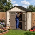 Limthesky 8x6 FT Outdoor Storage Shed with Floor, All-Weather Resin ...