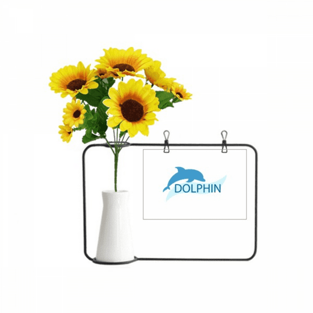 Blue Ocean Docile Dolphin Illustrate Artificial Sunflower Vases Bottle ...