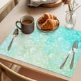 Aqua Green Placemats Set of 2,Cotton Linen Fabric Place Mats,Watercolor ...