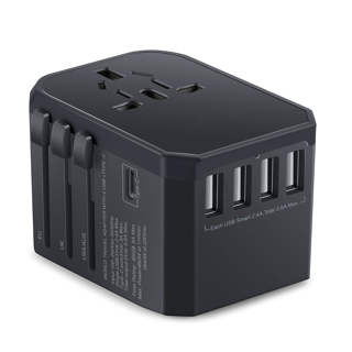 MaxWorks 80173 Portable Universal All-In-One Power Travel Plug Adapter ...