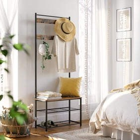 Sunny Designs Santa Fe 78" 4-hook Farmhouse Wood Hall Tree in Dark ...