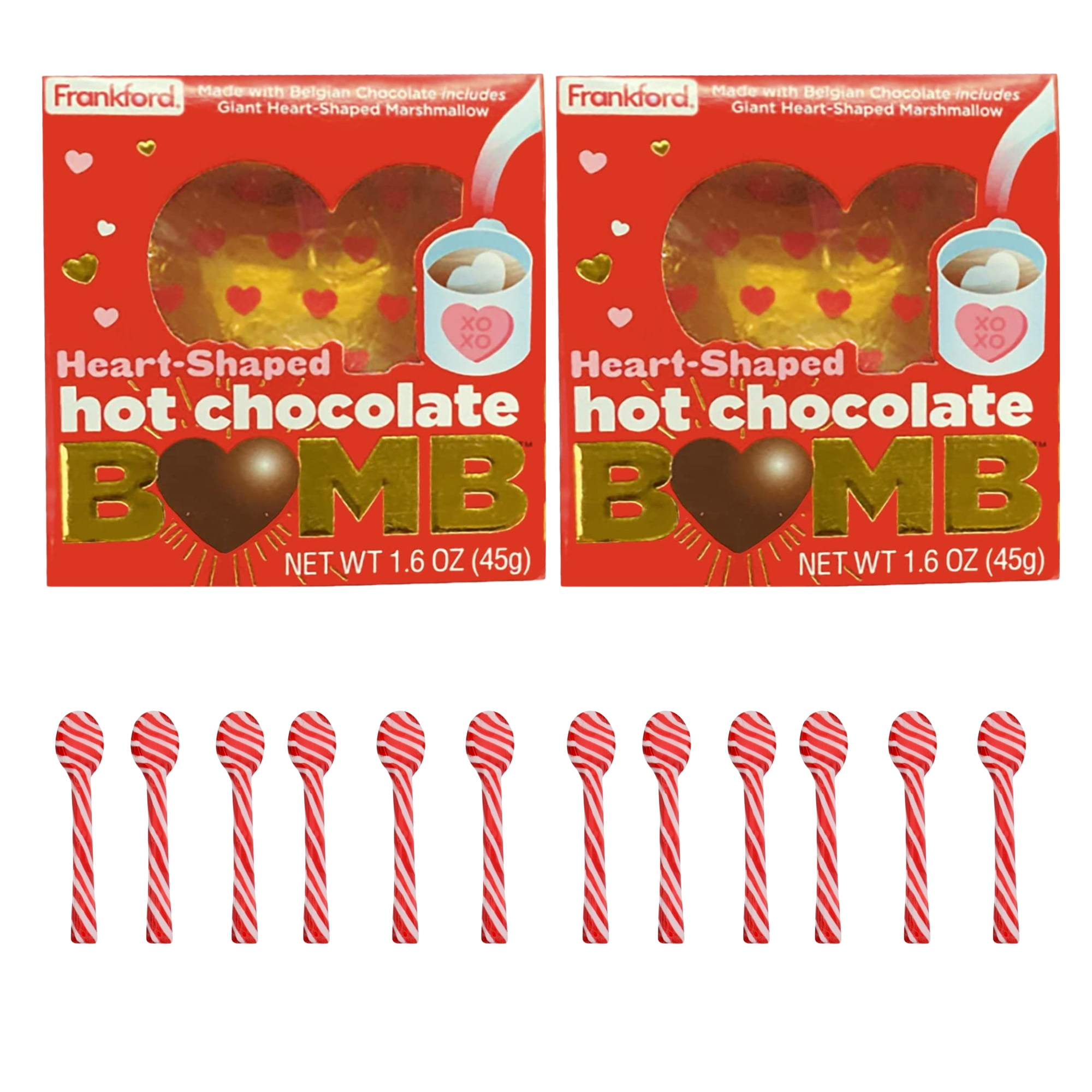 Valentine's Day Heart Hot Chocolate Bombs Made of Milk Chocolate ...