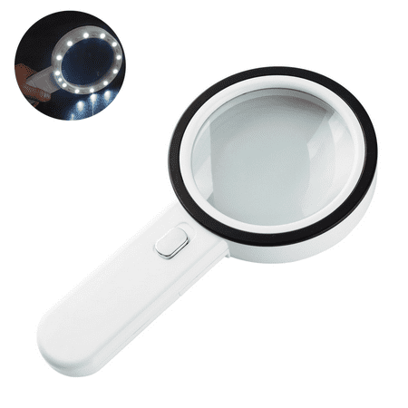 Dinohhi Loupe puissante portable extra large avec 13 LED et lampe UV ...