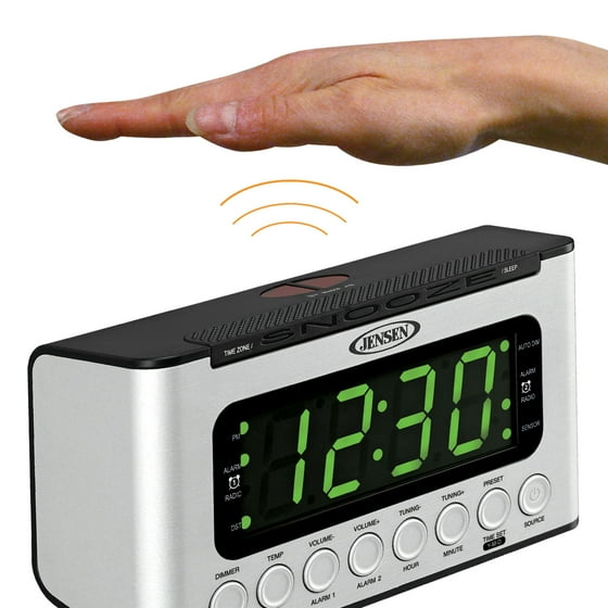 Jensen Jcr 231 Digital Am Fm Dual Alarm Clock Radio With Wave Sensor