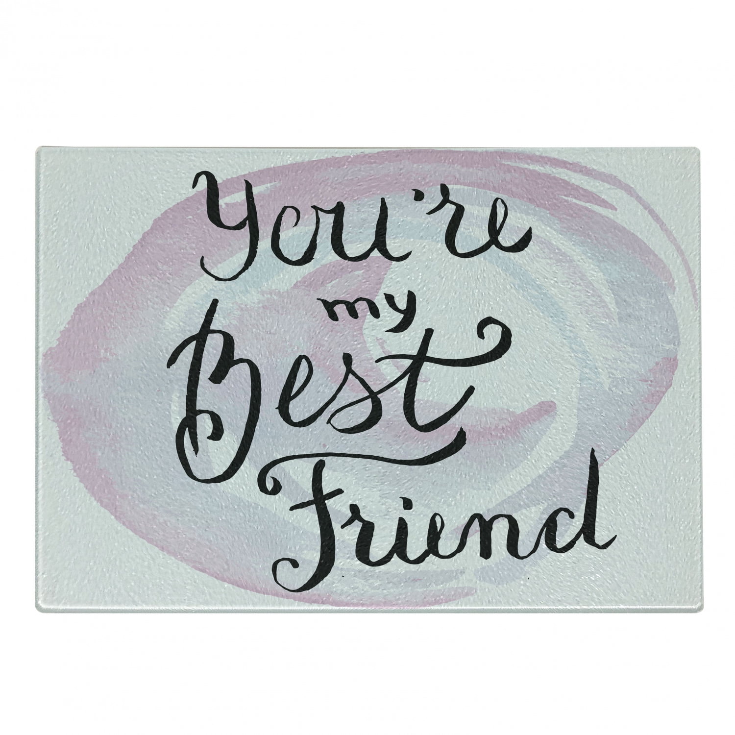 Best Friend Cutting Board, Cursive Texting on Pastel Watercolor Circles ...