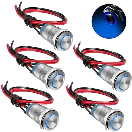 12V 24V 12mm Latching Push Button Switch with High Round Cap ...