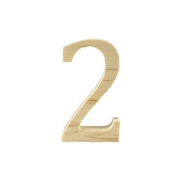 Pine Wood Beveled Wooden Number 2, Natural, 5-13/16-Inch - Walmart.com