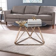 Acme Zekera Metal Frame Coffee Table in Champagne & Glass - Walmart.com