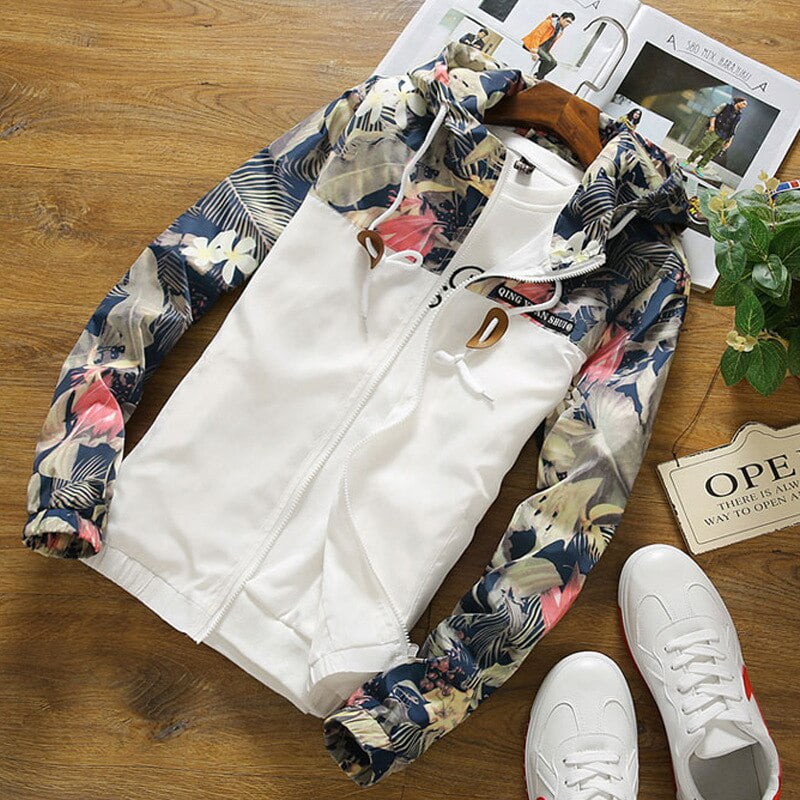 Click here for Omicgot Floral Bomber Jacket Men Hip Hop Slim Fit... prices