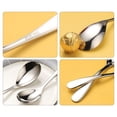 4Pcs Round Soup Spoon Stainsless Steels Serving Spoons Thick Short ...