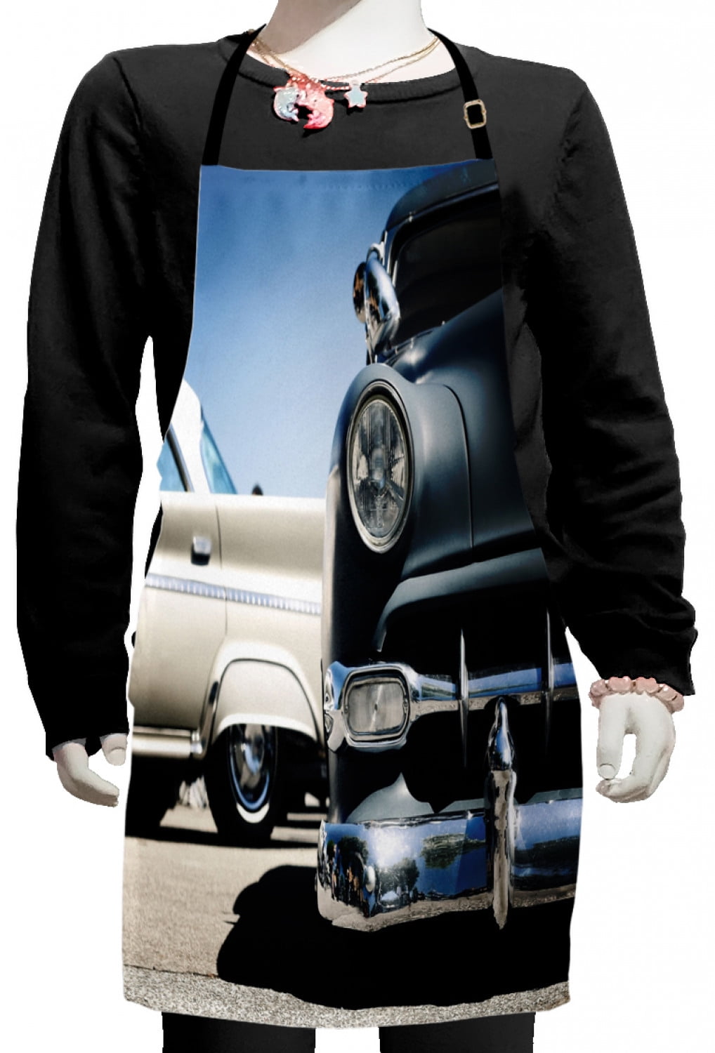 Vintage Car Kids Apron, American Classic Old Style Fifties Auto Wheels ...