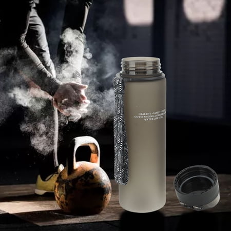 Sports Water Bottle, 550ml Plastic Stable Bottom Portable Frosted ...