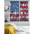 4th of July Floral Sheer Curtains for Living Room Bedroom Blue Red ...