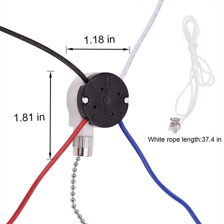 Four Wire Pull Chain Switch For Ceiling Fan | Shelly Lighting