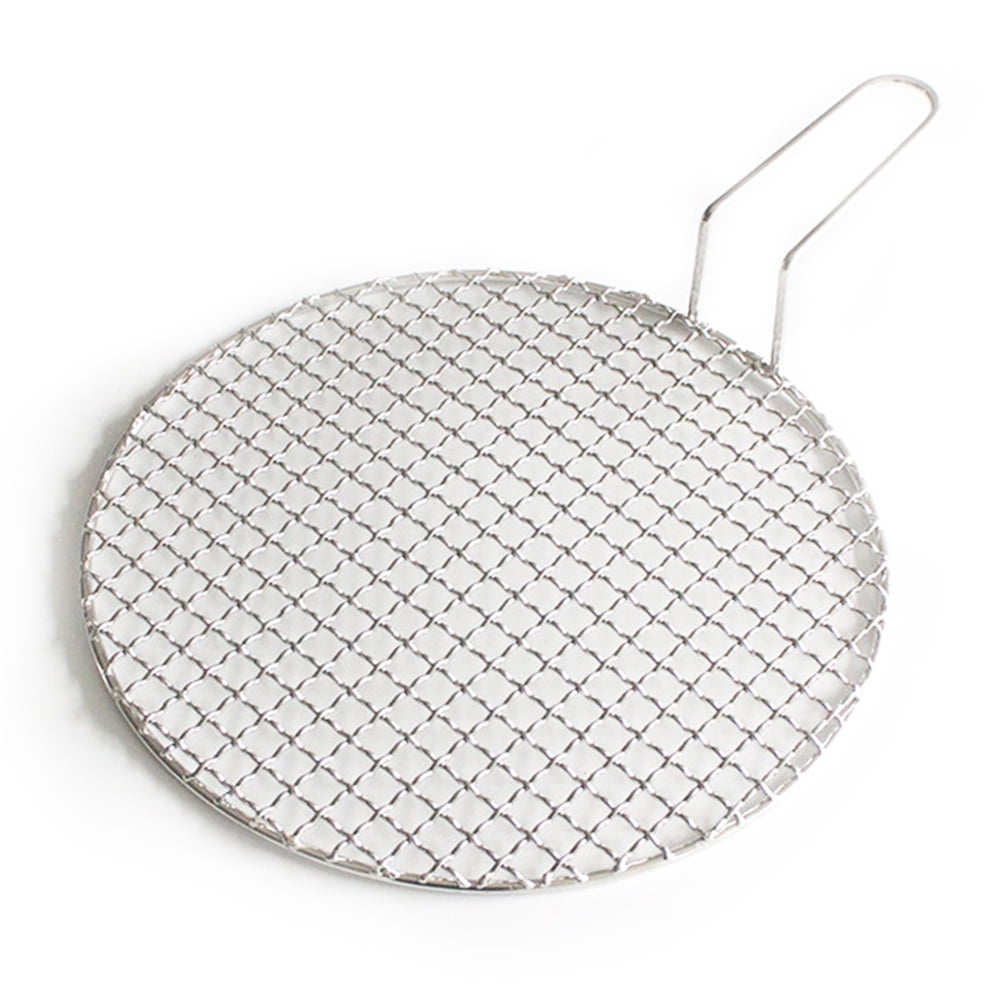 NUZYZ Round Stainless Steel BBQ Grill Roast Mesh Net Non-stick Baking ...
