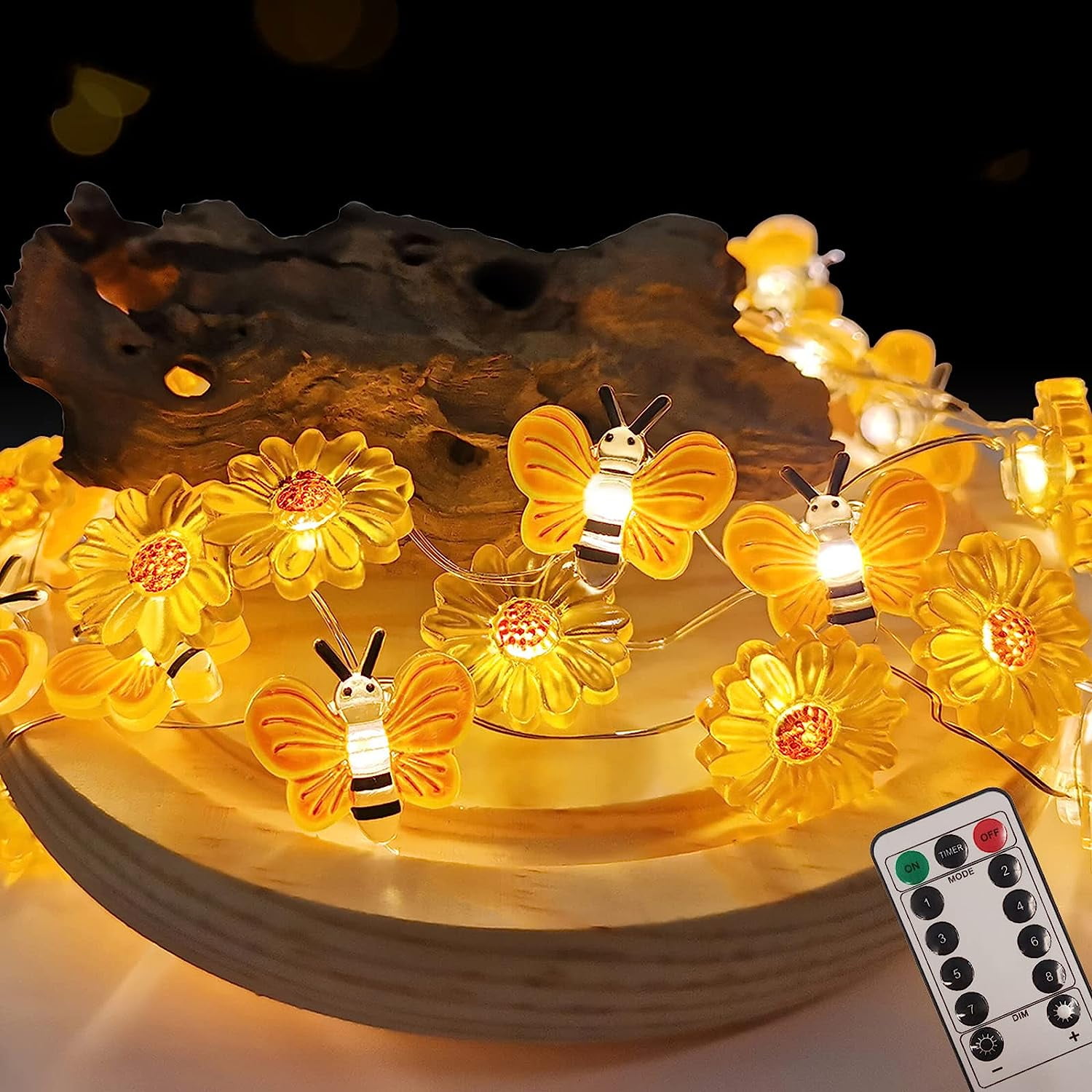 Ofocase Bee Lights Honeybee Fairy String Lights Decor, LED Bee tree ...
