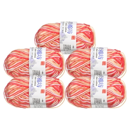 Unique Bargains 5 Pack of 50g Cotton Blend Yarn Crochet Craft Yarns for ...
