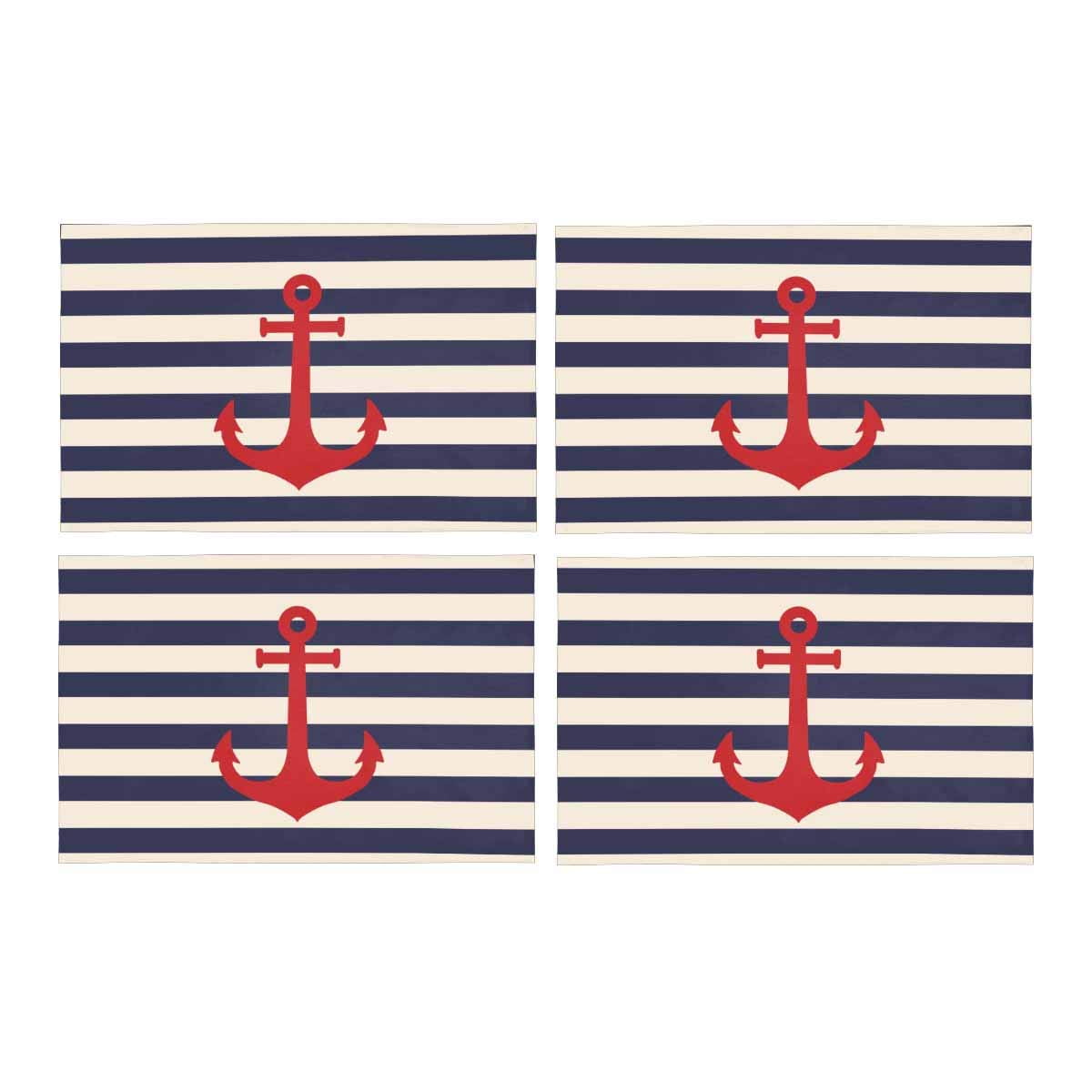MKHERT Navy Blue Striped Marine Background with Nautical Anchor ...