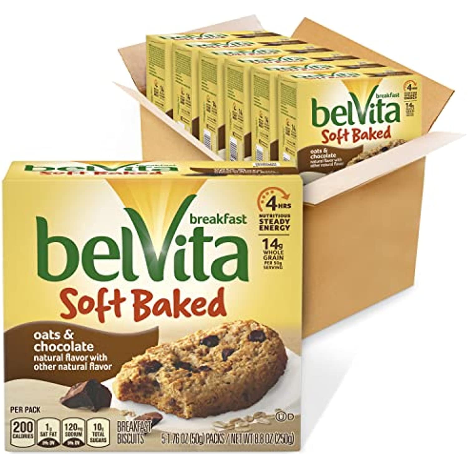 Belvita Soft Baked Oats & Chocolate Breakfast Biscuits, 6 Boxes Of 5 ...