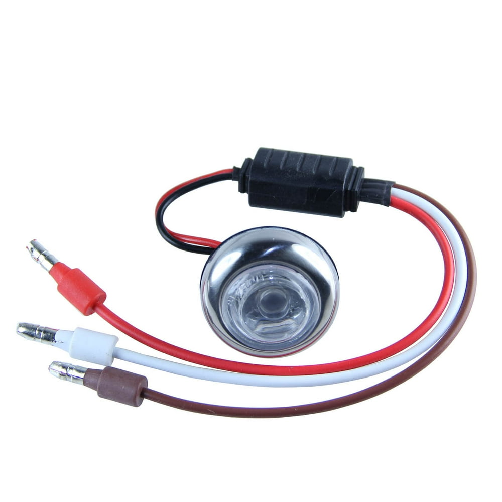 Amber 3/4" 3-Wire LED Clear Lens Side Marker Lights with Stainless ...