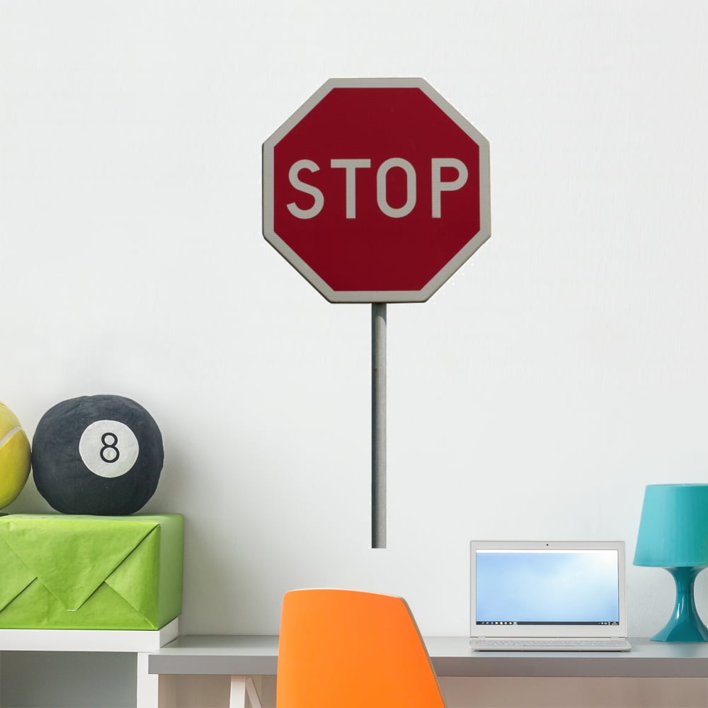Stop Sign Wall Decal by Wallmonkeys Peel and Stick Graphic (36 in H x ...