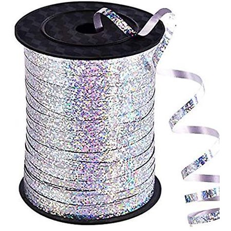 500 Yards Blue Crimped Ribbon Shiny Metallic Balloon Wrapping Ribbon ...
