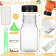 125 Pcs 4 Oz Square Clear Plastic Juice Bottles with Black Caps Tamper ...