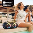 iHome Bluetooth Speaker Boombox with FM Radio, Color Changing Lights and Remote Control ...