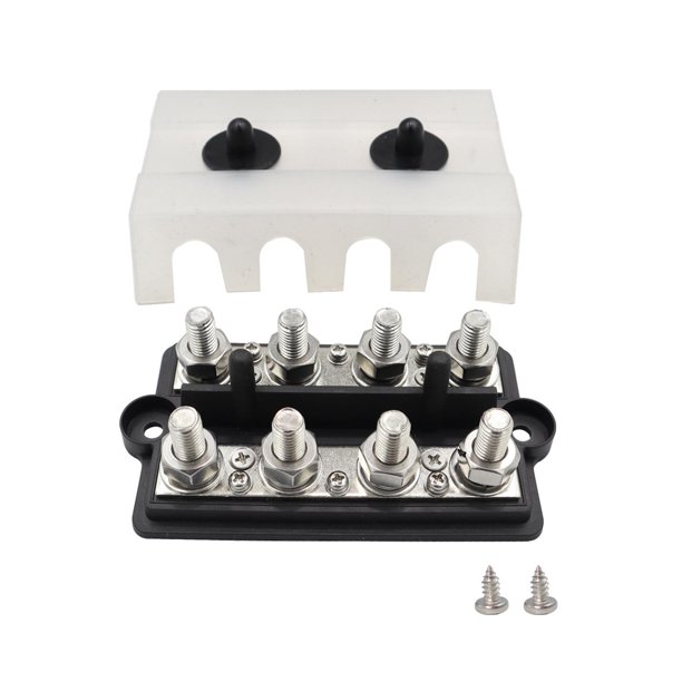 Power Distribution Block Busbar, Heavy Duty with Cover, Distribution Terminal Block Bus Bar for ...