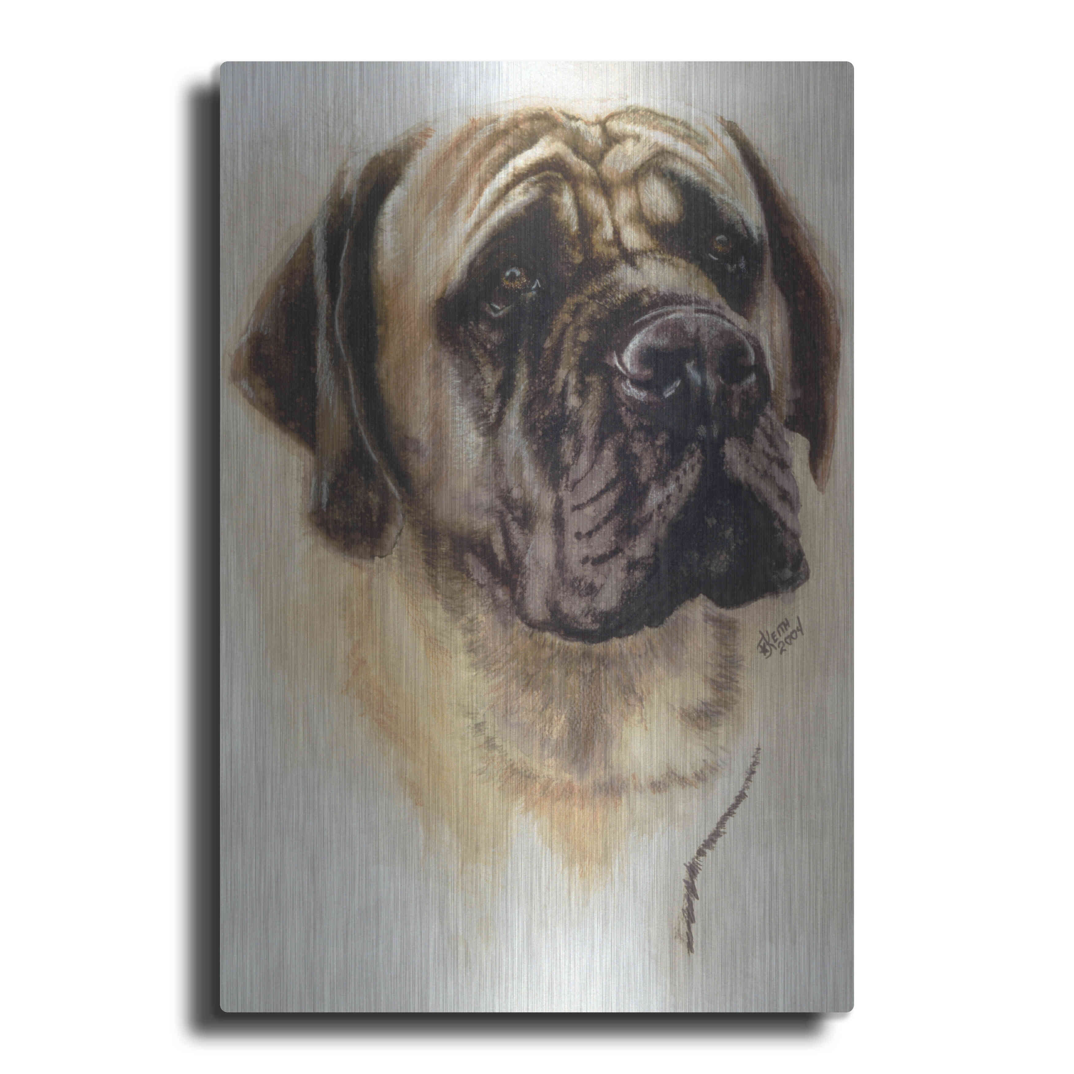 Luxe Metal Art 'Mastiff' by Barbara Keith, Metal Wall Art, 12"x16 ...