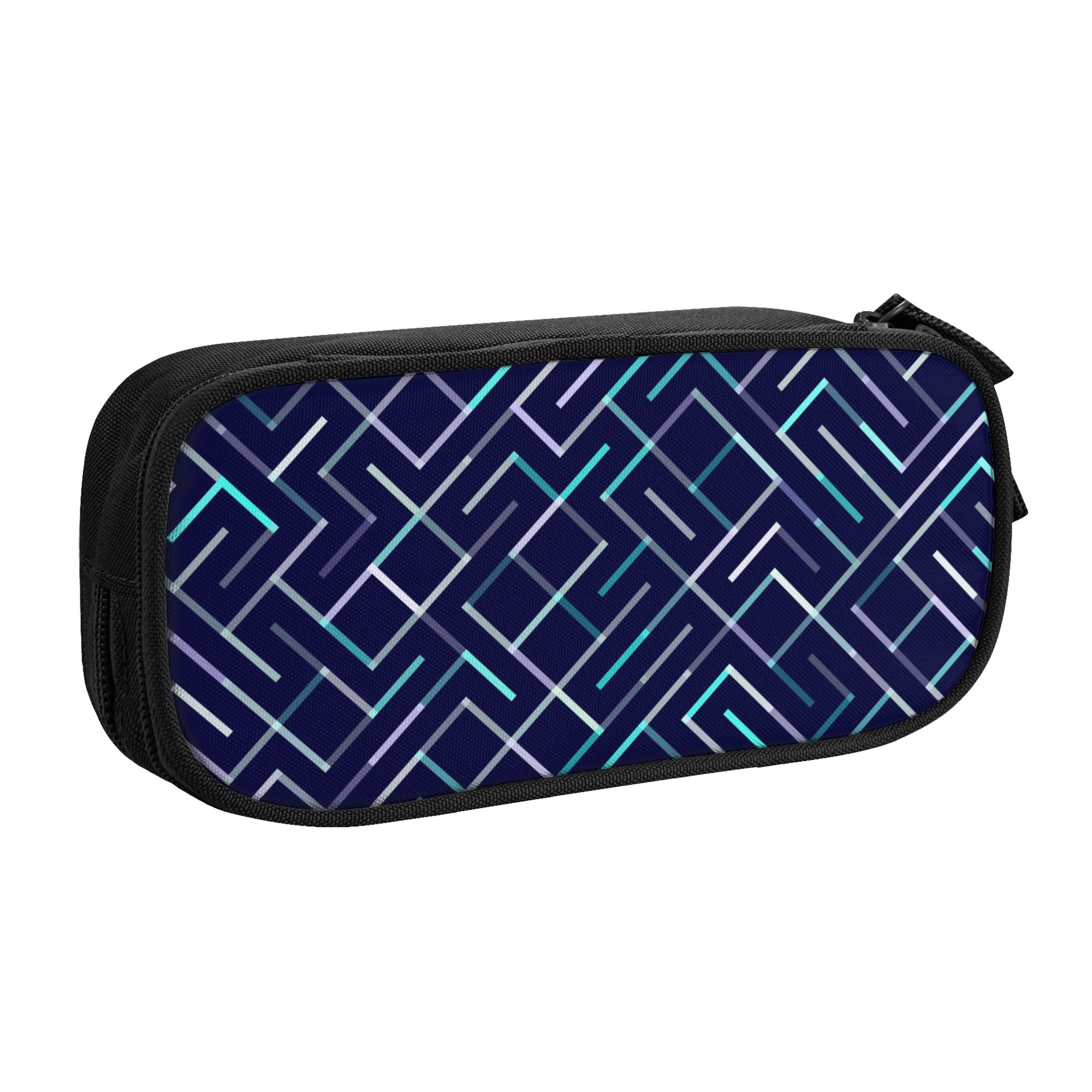 TEQUAN Large Capacity Pencil Case, Maze Stripes Lines Pattern Pencil ...
