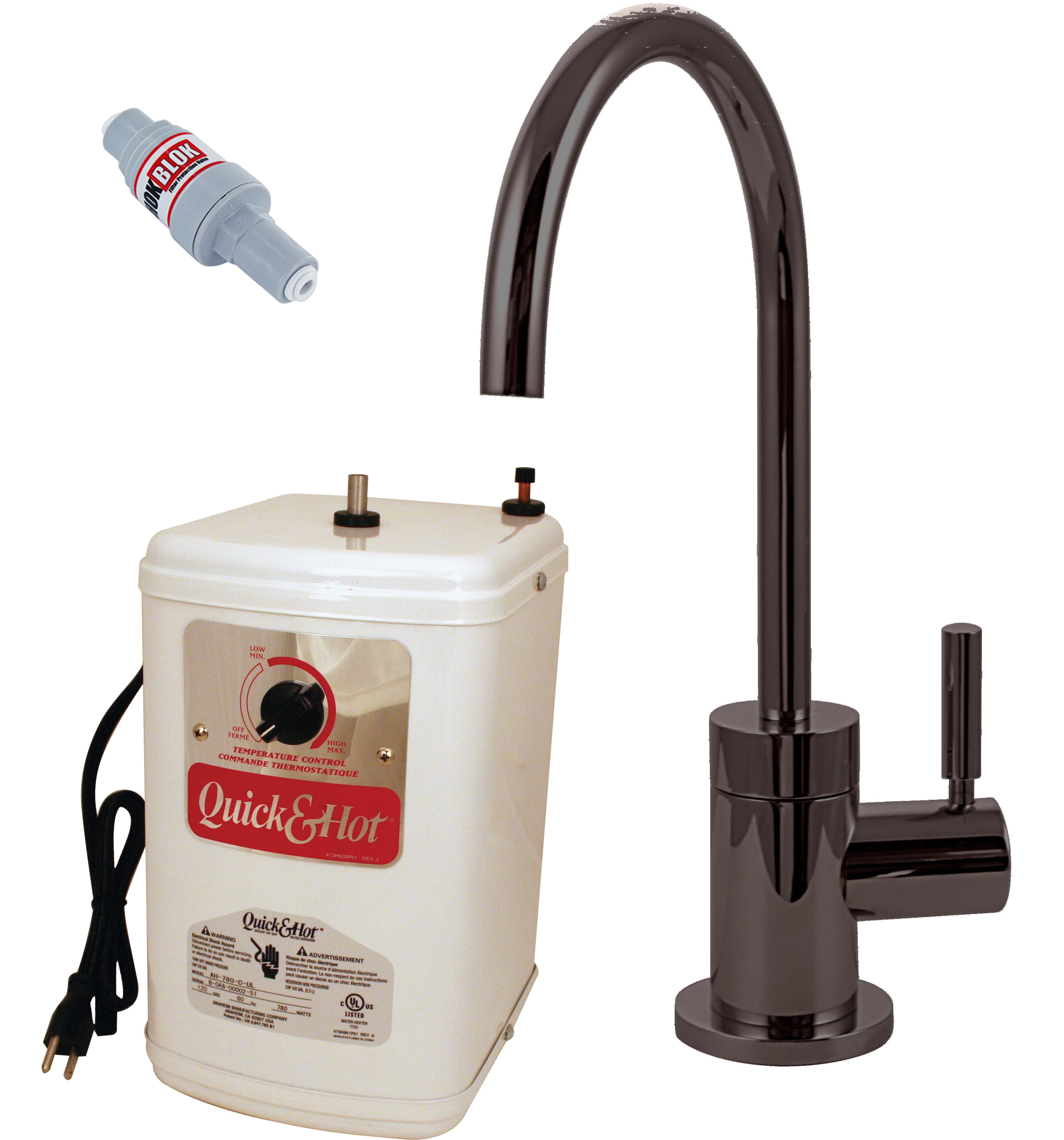Westbrass Contemporary 1-Handle Hot and Cold Water Dispenser Faucet ...
