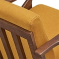 Omax Decor Zola Solid Wood and Fabric Accent Armchair in Walnut and ...