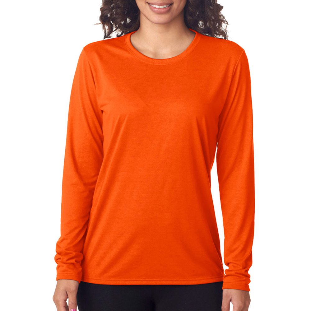 Gildan - Gildan 42400L Ladies Long-Sleeve T-Shirt -Orange-2X-Large ...